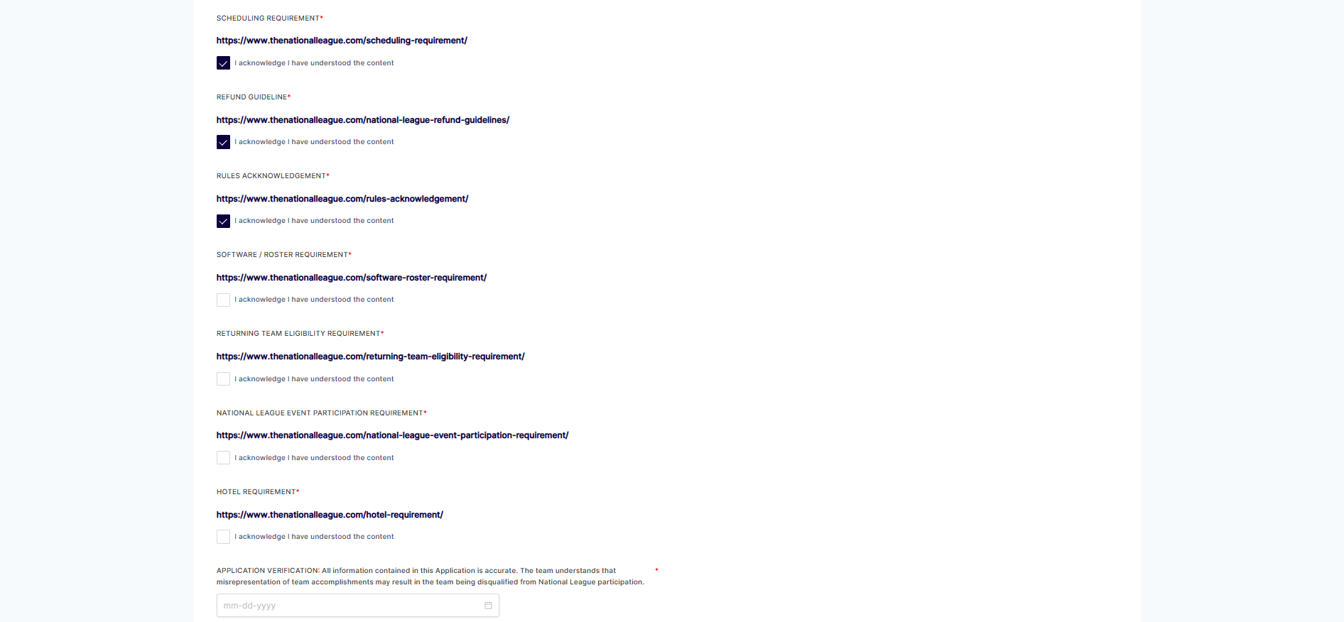 How to Register Your Team - The National League